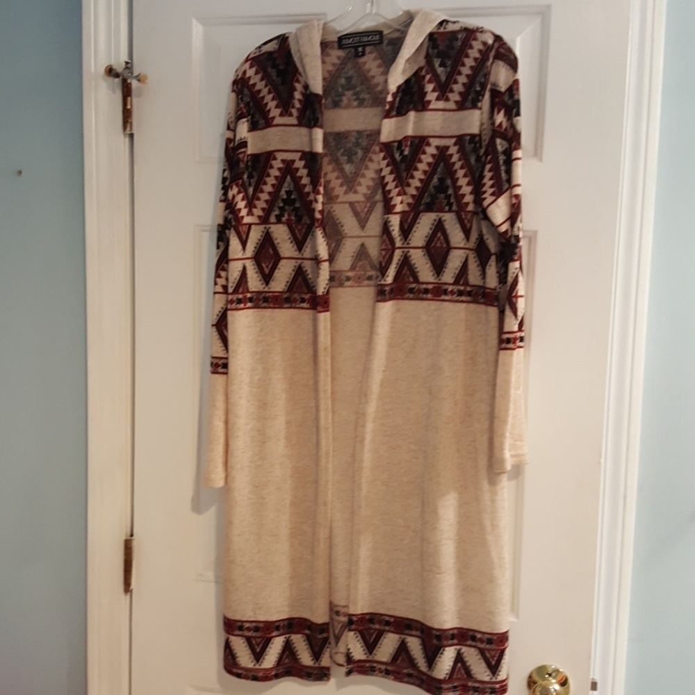 Navajo Indian Print Lightweight Sweater - Gem